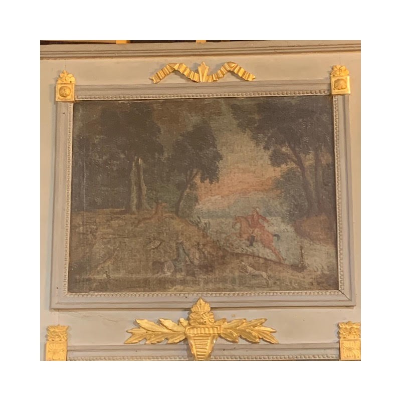 C19th French Trumeau Mirror La Chasse
