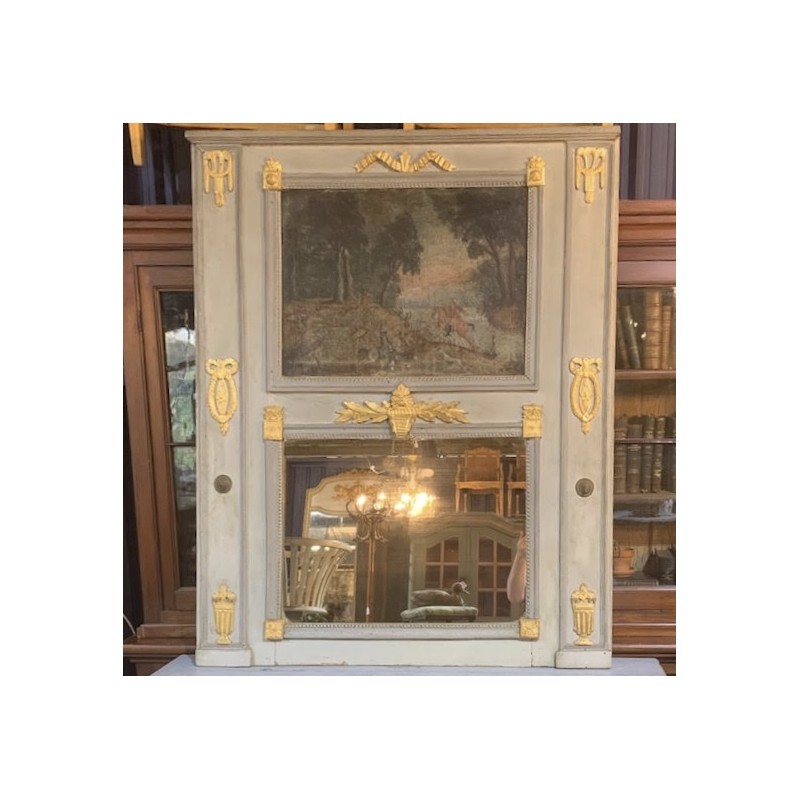 C19th French Trumeau Mirror La Chasse