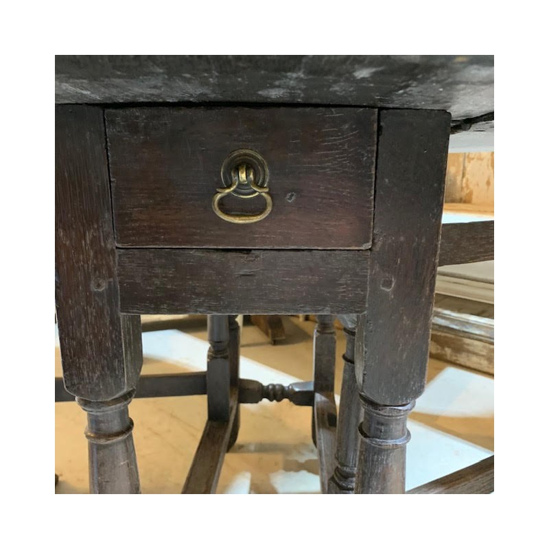 C19th English Oak Drop Side Table