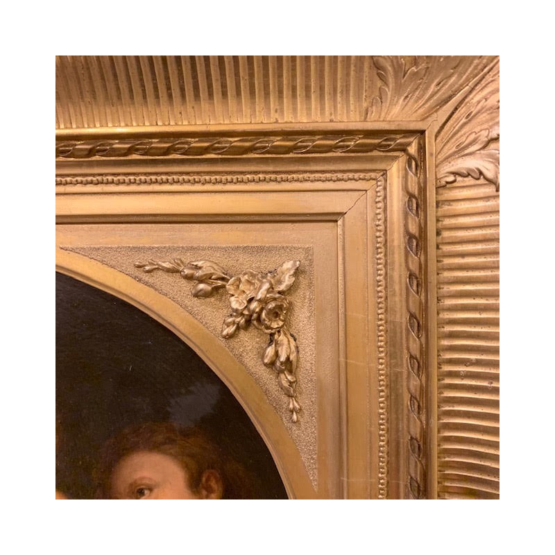 C19th Italian Oleograph of the Madonna and Child