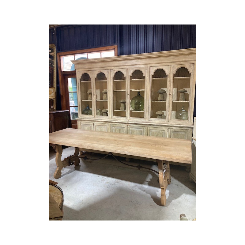 C19th Washed Oak Spanish Style Dining Table