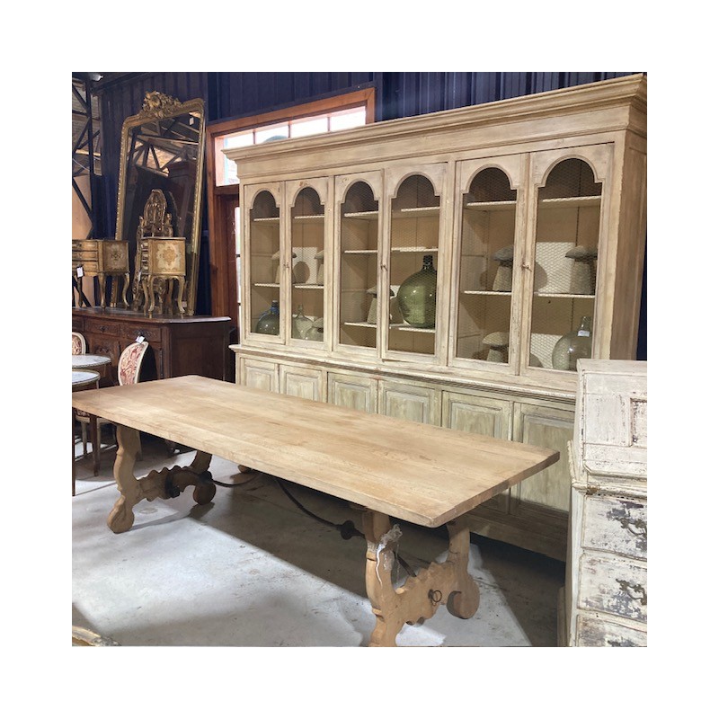 C19th Washed Oak Spanish Style Dining Table
